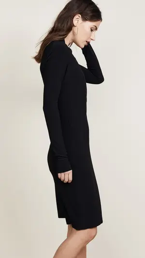 Norma Kamali Long Sleeve Draped Dress