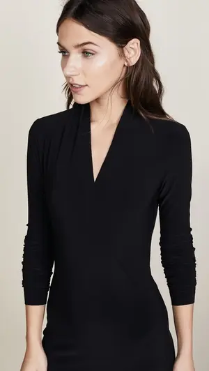 Norma Kamali Long Sleeve Draped Dress