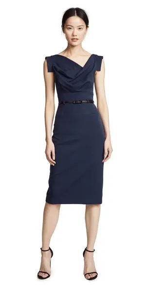 Black Halo Cowl Neck Cocktail Dresses