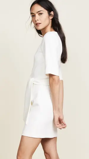 Alice + Olivia Virgil Boat Neck Wrap Dress