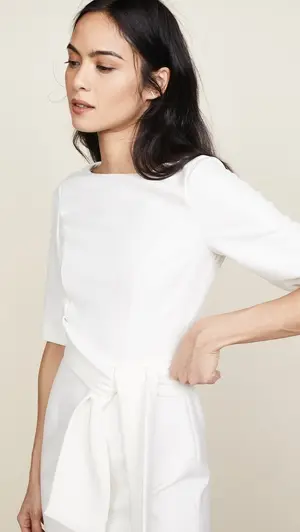 Alice + Olivia Virgil Boat Neck Wrap Dress