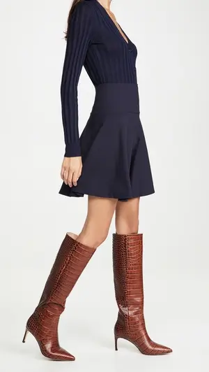 Susana Monaco High-waisted Flared Skirt - Midnight
