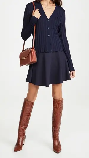 Susana Monaco High-waisted Flared Skirt - Midnight