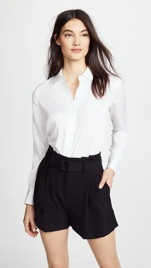Vince Slim Fitted Blouse - Optic White