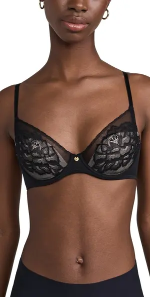 Natori Flora Contour Underwire Bra Black/light Mocha