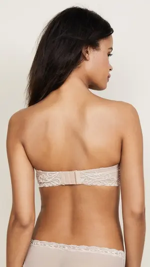 Natori Feathers Strapless Plunge Multi Way Bra - Cafe
