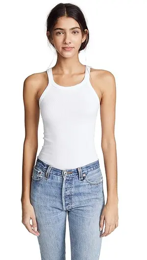 RE/DONE Ribbed Tank - Optic White