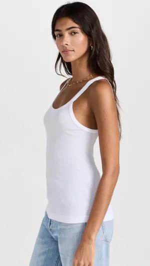 RE/DONE Ribbed Tank - Optic White
