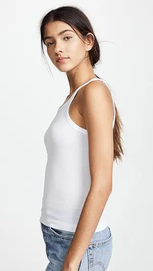 RE/DONE Ribbed Tank - Optic White