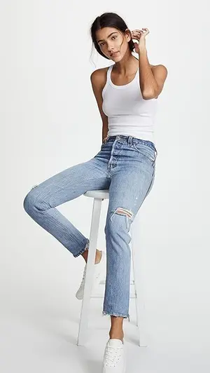 RE/DONE Ribbed Tank - Optic White
