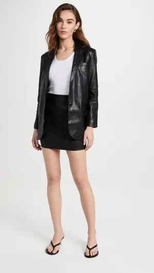 Sprwmn Leather Mini Skirt