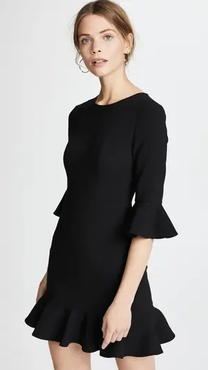 Black Halo Brooklyn Ruffled Dress - Black