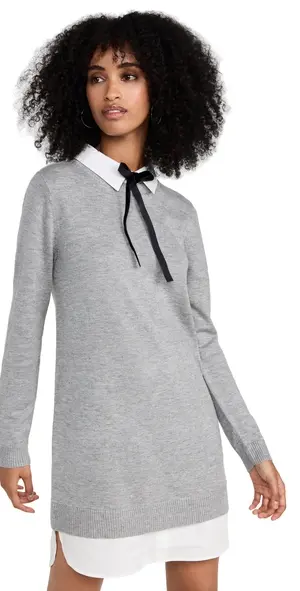 English Factory Combo Shirtdress - Heather Grey