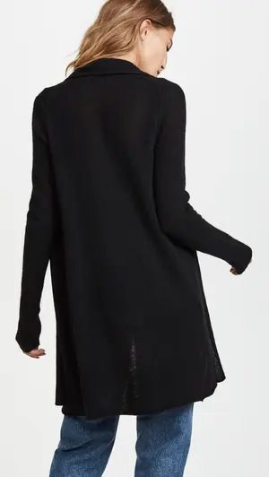WHITE & WARREN Essential Trapeze Robe - Black