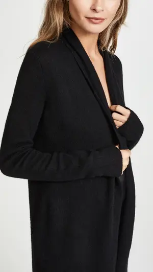WHITE & WARREN Essential Trapeze Robe - Black