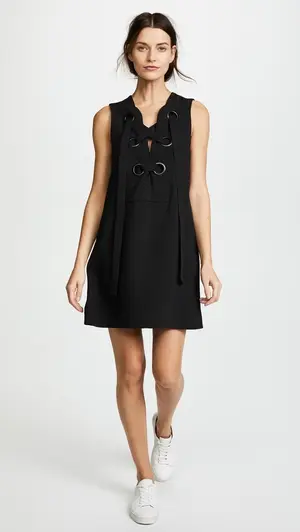 English Factory Lace-up Mini Dress