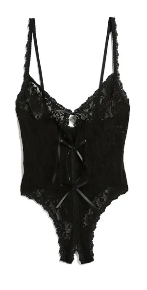 Hanky Panky After Midnight Open Teddy - Black