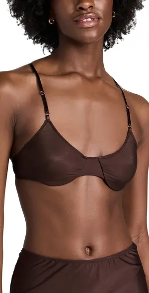 Only Hearts Second Skins Racer Back Bra - Chocolate