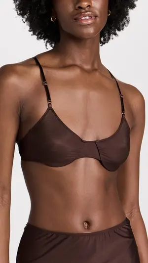 Only Hearts Second Skins Racer Back Bra - Chocolate