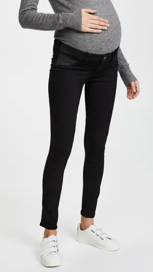 Paige Transcend Verdugo Ultra Skinny Maternity Jeans - Black Shadow