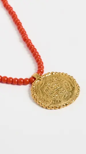Maison Irem Beaded Coin Necklace