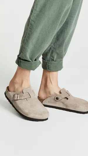 BIRKENSTOCK Boston Soft Footbed Clogs - Taupe