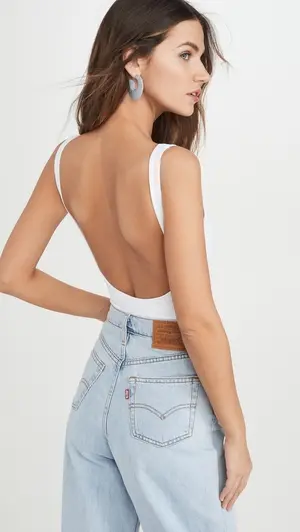Susana Monaco Low Back Thong Bodysuit - Sugar
