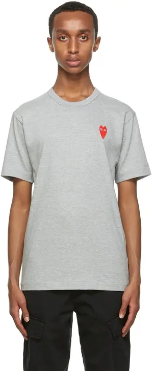 Play Comme Des Garcon COMME Des GARÇONS PLAY Grey Long Heart T-Shirt Grey