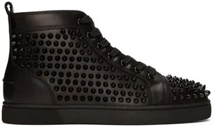 CHRISTIAN LOUBOUTIN Christian Louboutin Black Louis Spikes Sneakers B049 Black