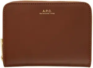 A.p.c. A.P.C. Brown Saffiano Emmanuelle Wallet - Cad Hazelnut