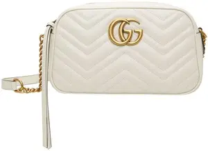 Gucci Gucci Black Small GG Marmont 2.0 Camera Bag - 9022 M.white/m.white