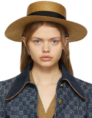 Gucci Gucci Gold Lamé Bee Papier Hat - 8060 Dore Noir