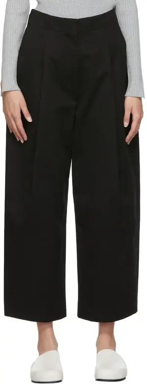 Studio Nicholson Studio Nicholson Off-White Dordoni Volume Trousers - Black