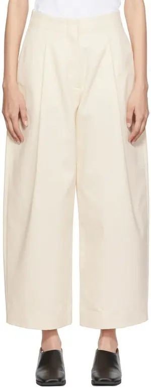 Studio Nicholson Studio Nicholson Off-White Dordoni Volume Trousers Cream