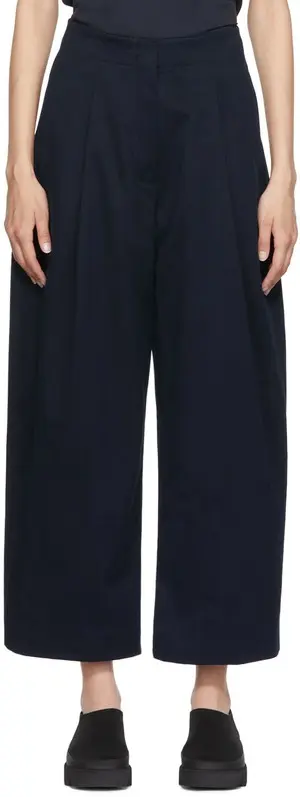 Studio Nicholson Studio Nicholson Off-White Dordoni Volume Trousers Dark Navy