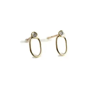 LINN DESIGNS 14k Yellow Sun Shower Diamond Stud Earrings - Gold