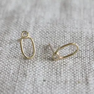 LINN DESIGNS 14k Yellow Sun Shower Diamond Stud Earrings