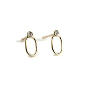 LINN DESIGNS 14k Yellow Sun Shower Diamond Stud Earrings