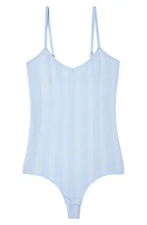 ETAM Daily Seamless Ribbed Scoop Neck Bodysuit - Bleu