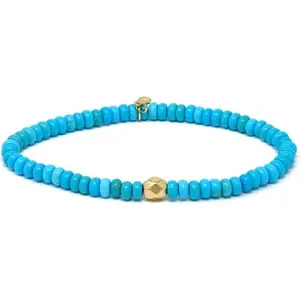 Anzie Bohème Smooth Rondelle Stretch Bracelet - Turquoise