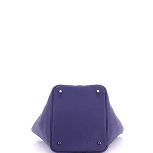 Hermès Eclat Picotin Lock Bag Clemence Mm - Blue