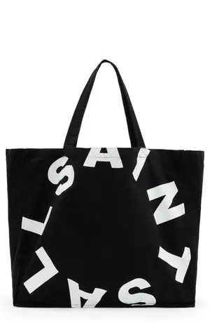 ALLSAINTS Large Tierra Canvas Tote Bag - Black/ White