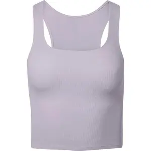 NUESKIN Rib Cotton Cropped Tank - Light Purple