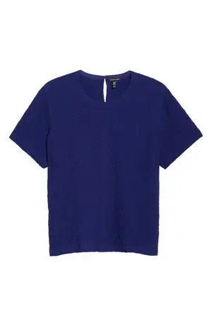 Eileen Fisher Texture Stretch Organic Cotton Top - Infinity
