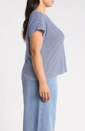 Eileen Fisher Striped Organic Cotton T-shirt - Infty
