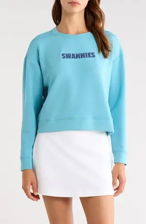 SWANNIES Monica Logo Graphic Crop Sweatshirt