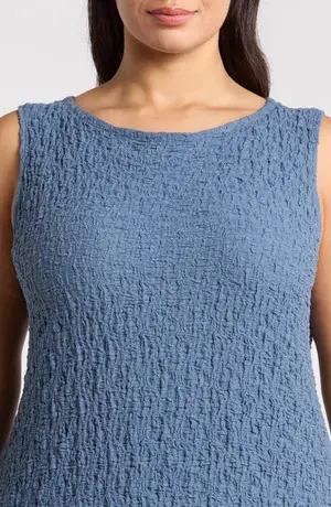 Eileen Fisher Bateau Neck Textured Dress - Cldsp