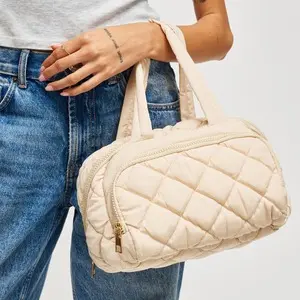 URBAN EXPRESSIONS Zip Me Prettyquilted Puffer Travel Organizer - Cream