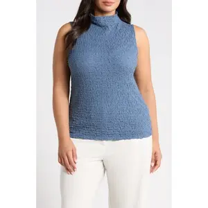 Eileen Fisher Textured Organic Cotton Blend Tank - Cold Spray