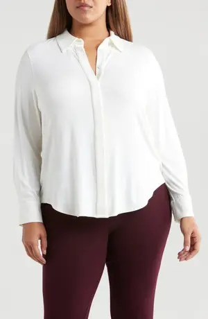 Universal Standard Elbe Button-up Shirt - White